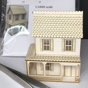 Miniature Micro Dollshouse KIT With Porch 1:144th Scale Home DIY Make ...