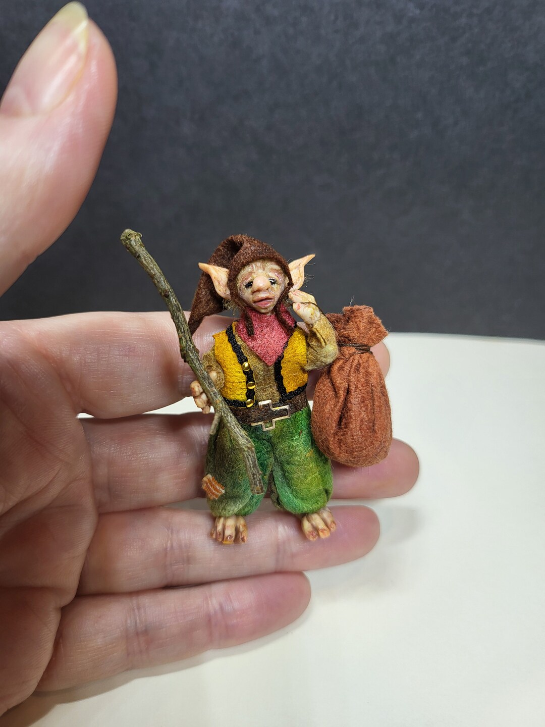 1:24 Scale Goblin With Removable Sack and Stick Posable Arms and Legs ...