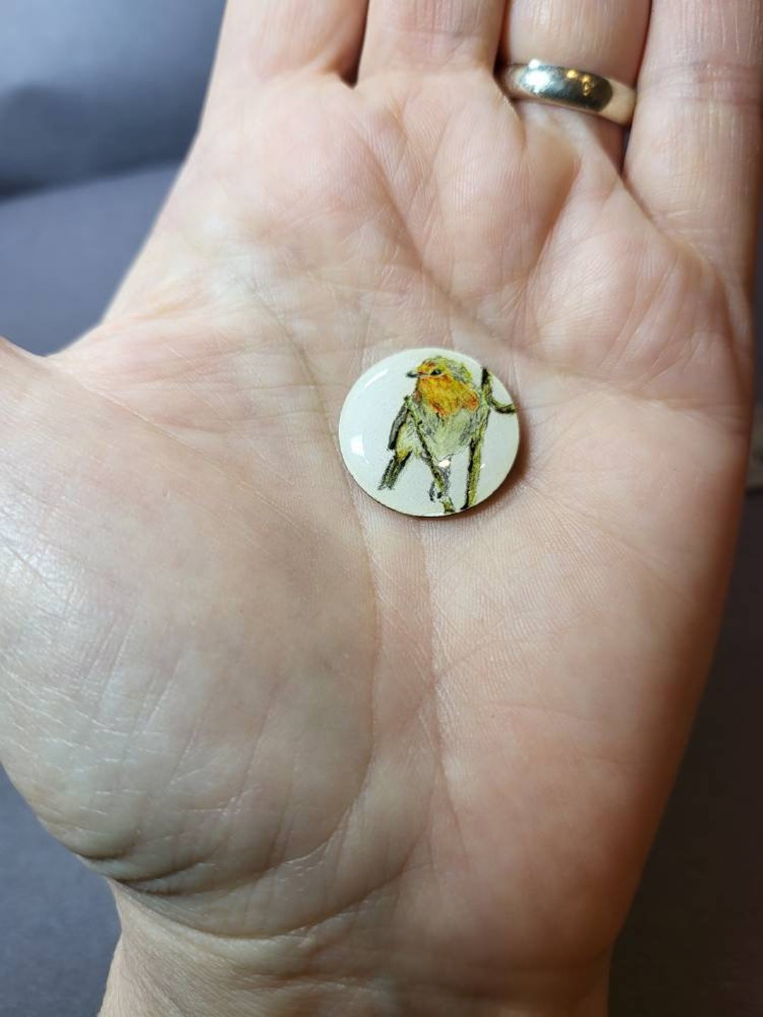 Miniature Art Original Painting Robin Portrait 2cm - Etsy