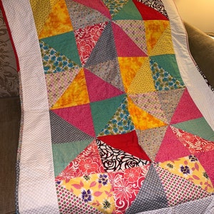 Baby Triangle Square Multicolored Quilt - Etsy