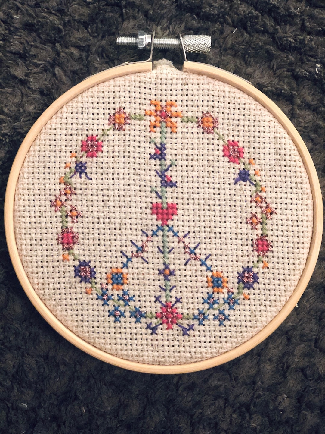 Peace Sign Cross Stitch - Etsy