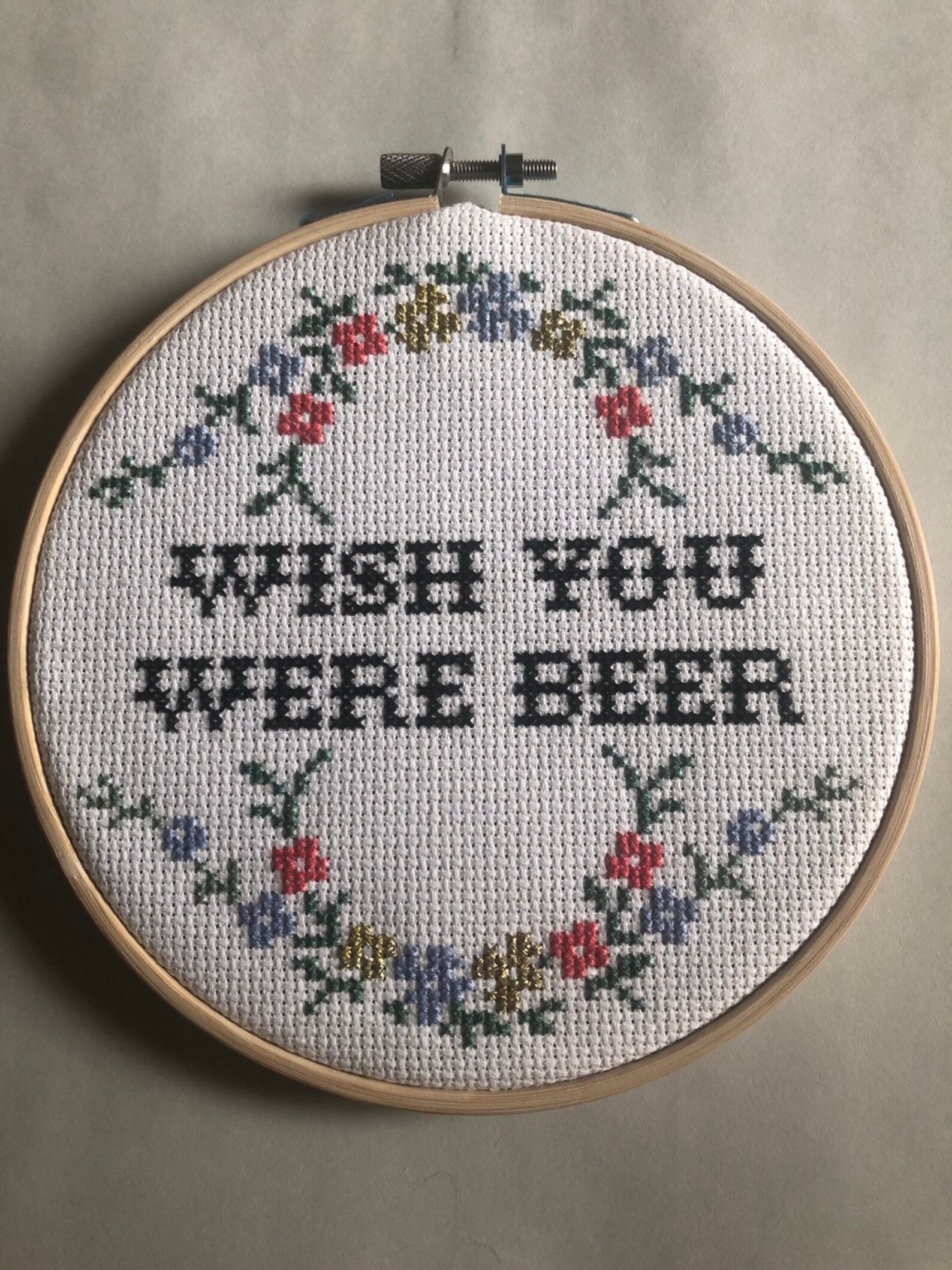 Wish You Were Beer Cross Stitch - Etsy