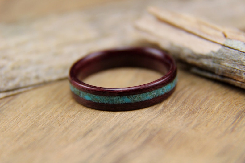 Purpleheart With Crushed Turquoise Inlay Handcrafted Bentwood - Etsy