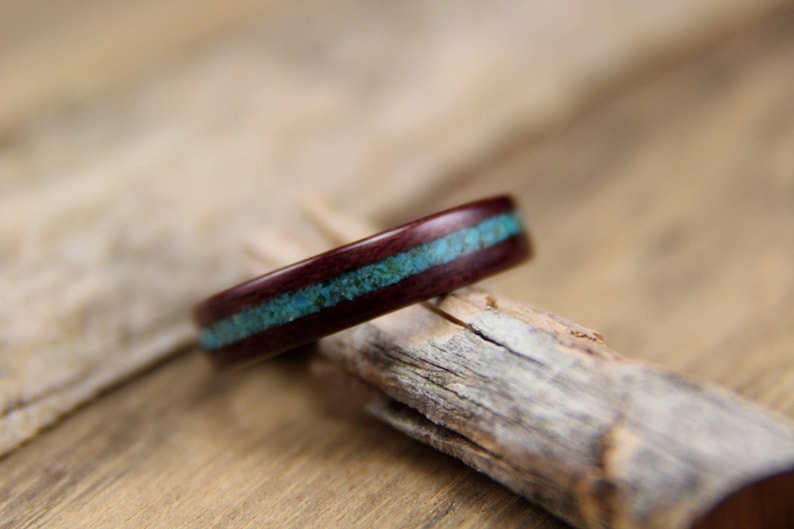 Purpleheart with crushed Turquoise Inlay Handcrafted Bentwood | Etsy