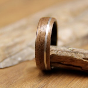 Walnut Wood Lined With Ebony With an Offset Sterling Silver Wire Inlay ...