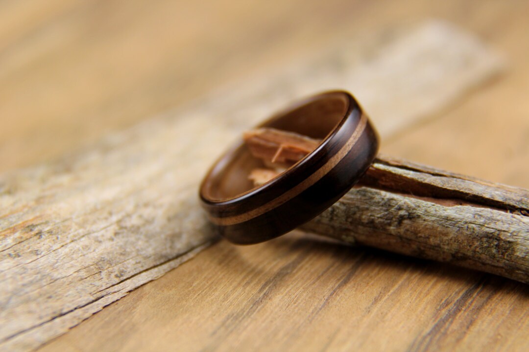 Ebony Lined With Walnut and Walnut Inlay Handcrafted Bentwood Wooden ...