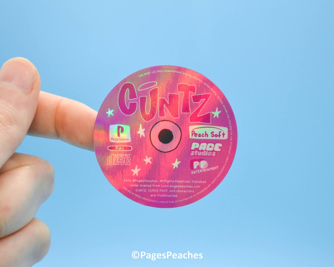 Holographic Cuntz CD Sticker Small Waterproof Vinyl Sticker for Phone ...