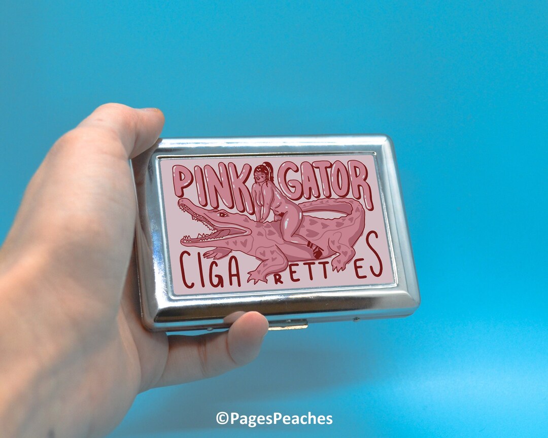 Pink Gator Cigarette Case for Smokers On-the-go Traveling Cigarette and ...