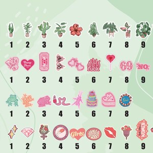 Small Pink No Mini Stickers Waterproof Waterbottle Stickers Tiny ...