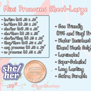 Mini Pronouns Sticker Sheet Bulk Small Pronoun Stickers for - Etsy