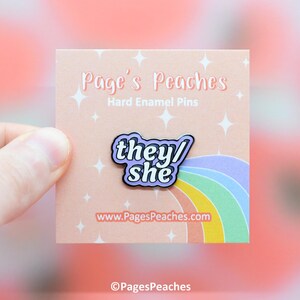 Hard Enamel They/she Pin LGBTQ Pronoun Pin for Work - Etsy