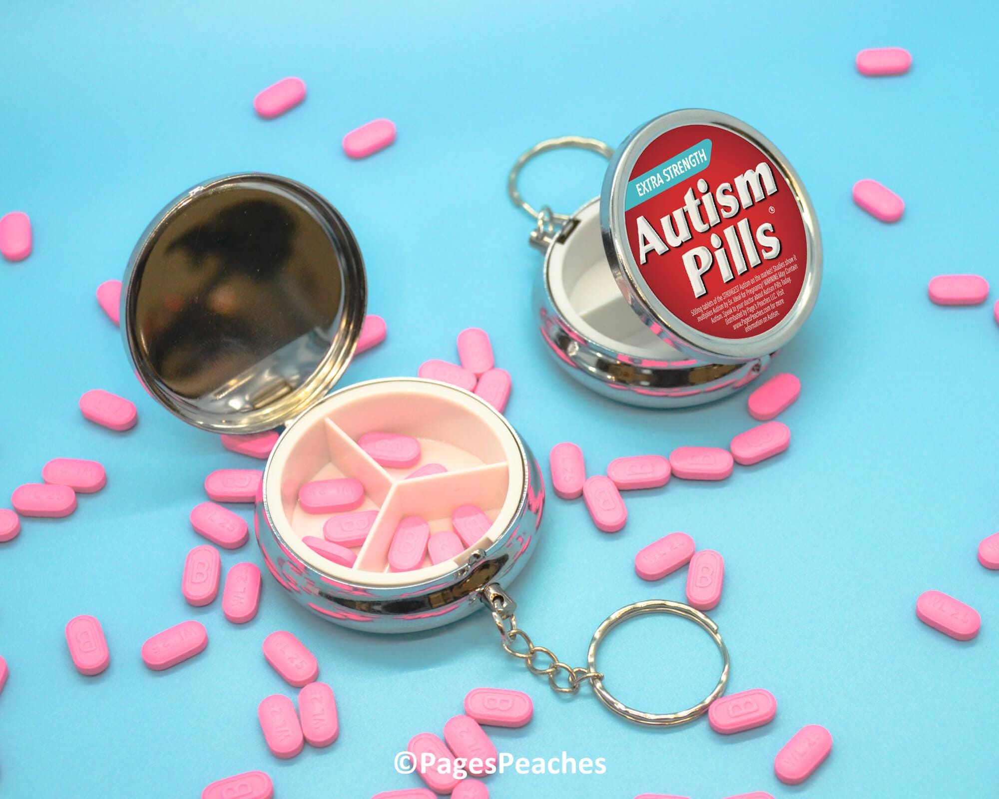 Autism Pills Keychain – 3-way Pill Organizer, Travel Medication Case - Etsy