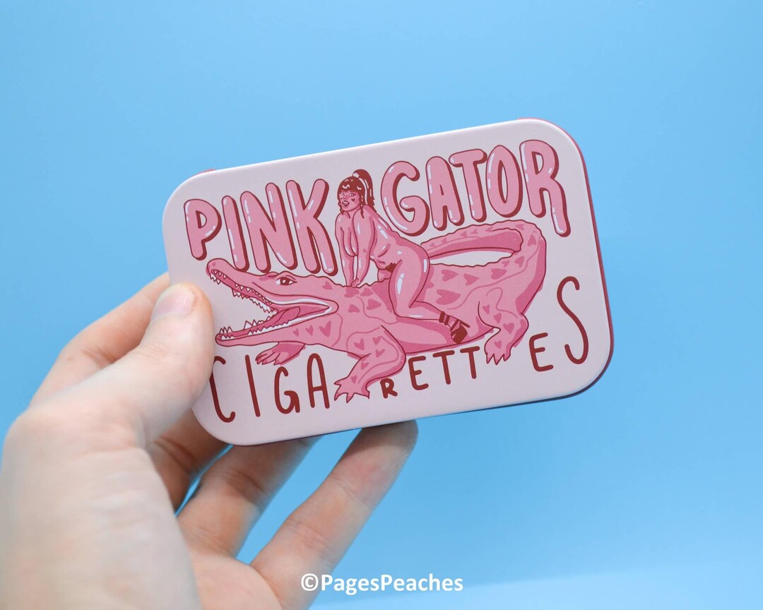 Pink Gator Cigarette STASH TIN for Smokers | On-the-go Traveling ...