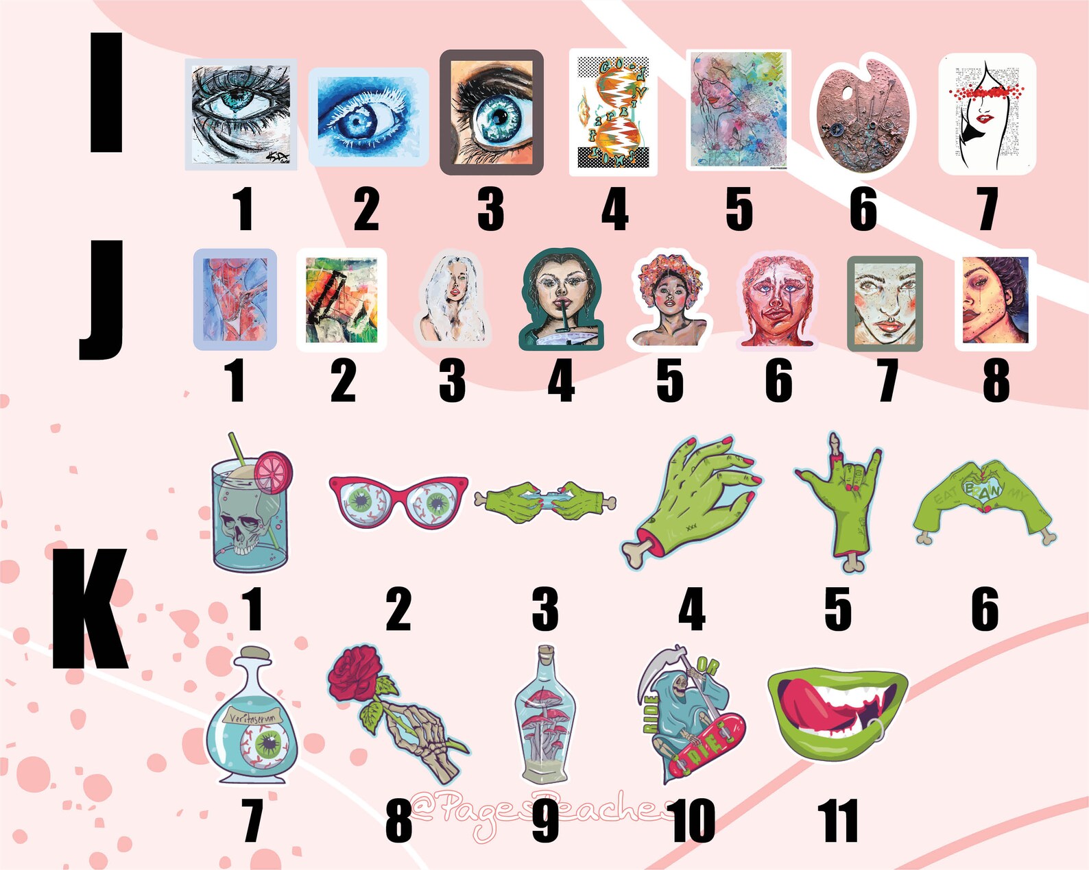 Cute Mini Vinyl Stickers Tiny Sticker Pack Small Hydroflask | Etsy