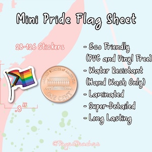 Mini Pride Flag Sticker Sheets Bulk Pride Stickers Queer LGBTQ Small ...