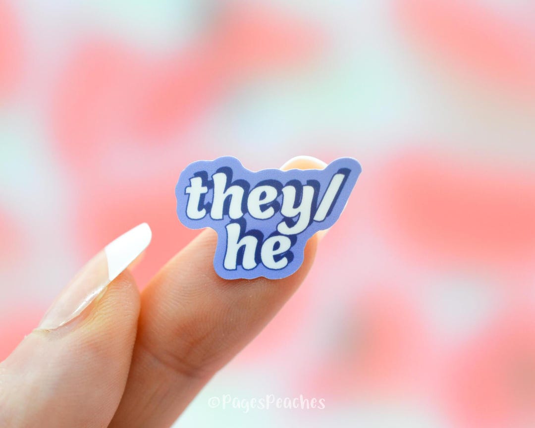 They/he Mini Pronoun Stickers for Name Badge LGBTQ Waterproof ...