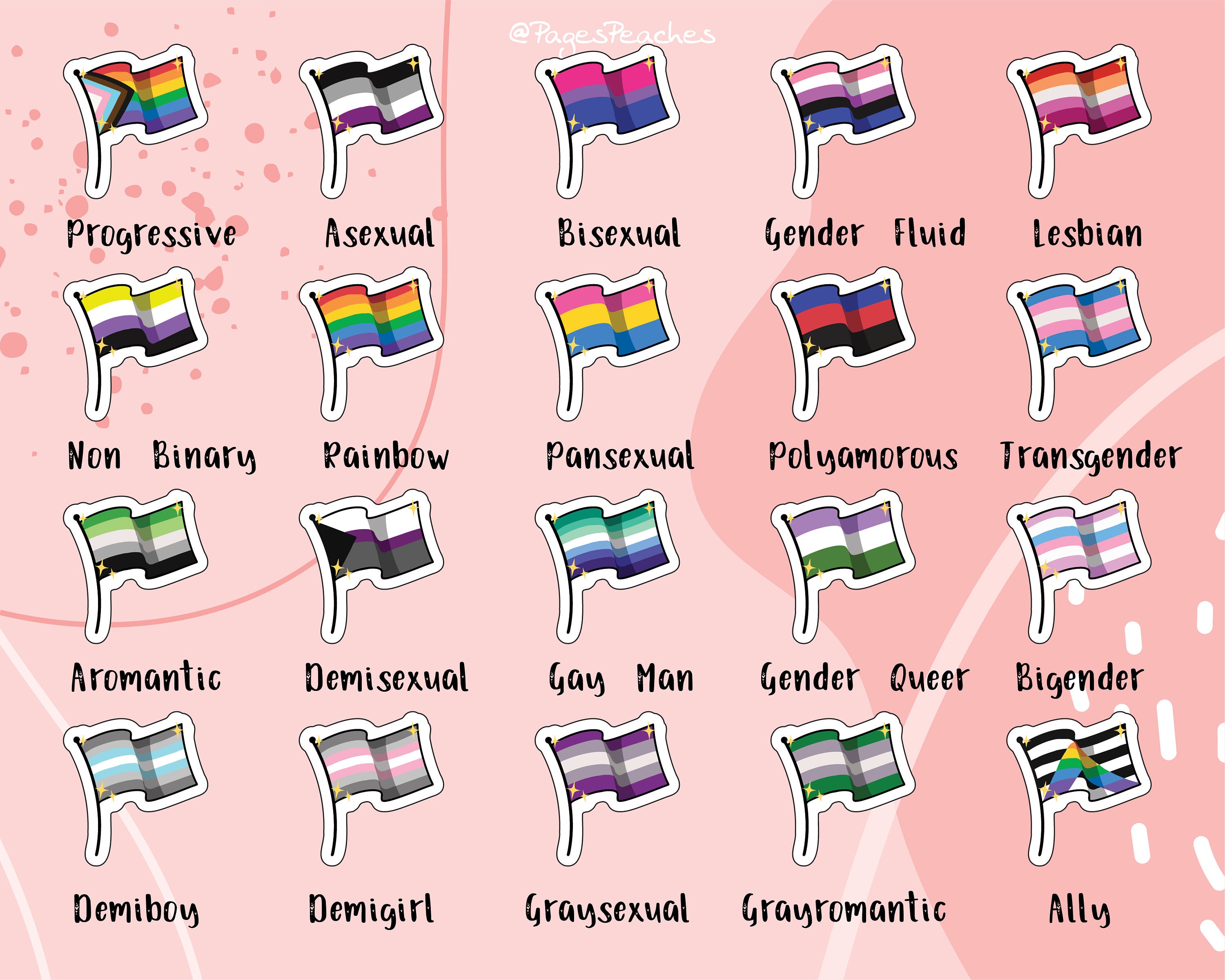 Mini Pride Flag Sticker Sheets Bulk Pride Stickers Queer LGBTQ | Etsy