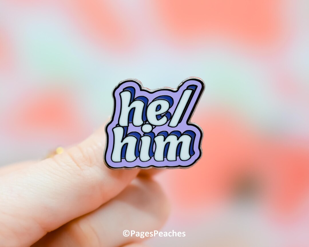 Hard Enamel He/him Pin LGBTQ Pronoun Pin for Work - Etsy