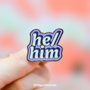 Hard Enamel He/him Pin LGBTQ Pronoun Pin for Work - Etsy
