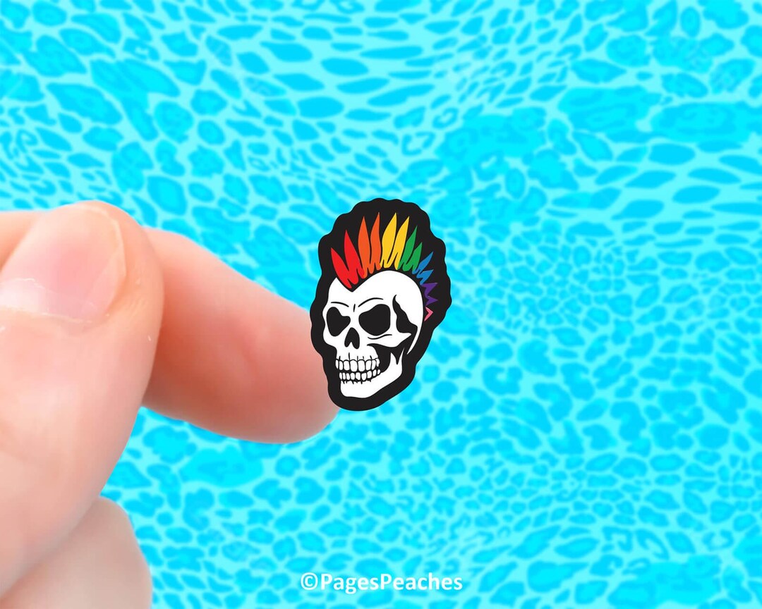 Mini Mohawk Skull Stickers Small Waterproof Phone Case Vinyl - Etsy