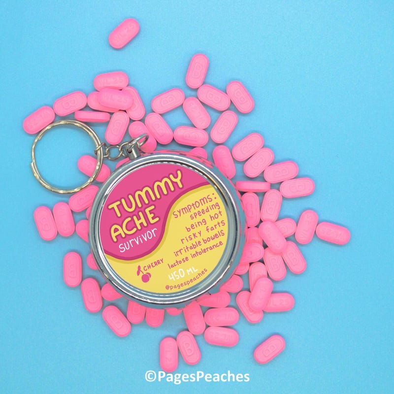 Tummy Ache Keychain - Etsy