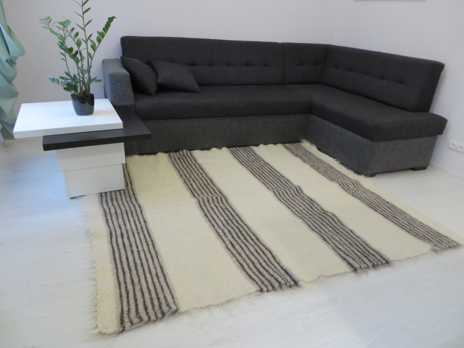 Wool RugWoven RugCream RugSofa FloorHandmade RugCarpet | Etsy