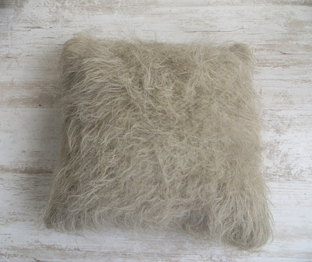 Shaggy Sheep Wool Pillow: Long Pile Fur, Woven Decorative Cushion - Etsy