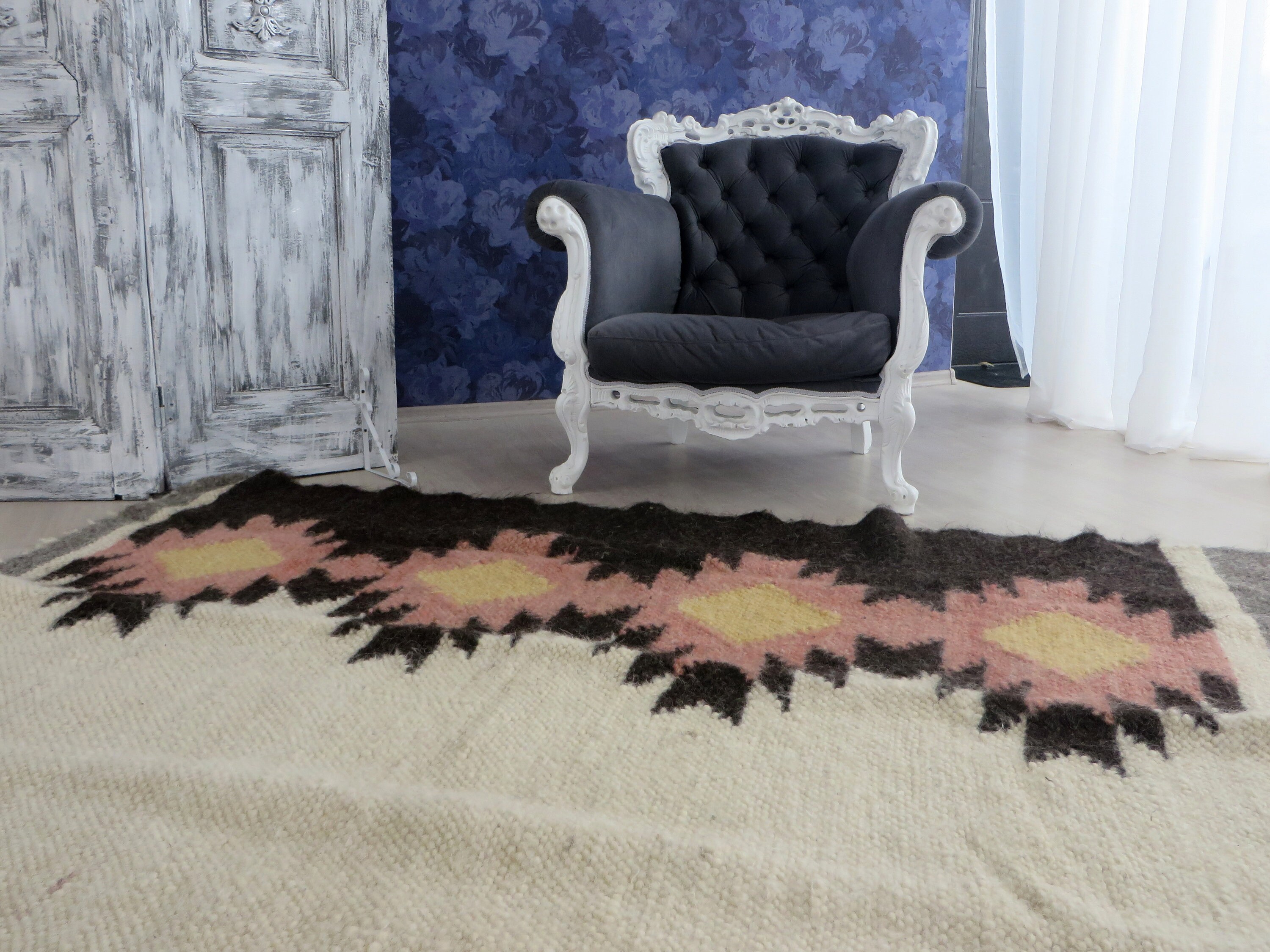 Soft Natural Wool RugScandinavian RugArea RugsBed | Etsy