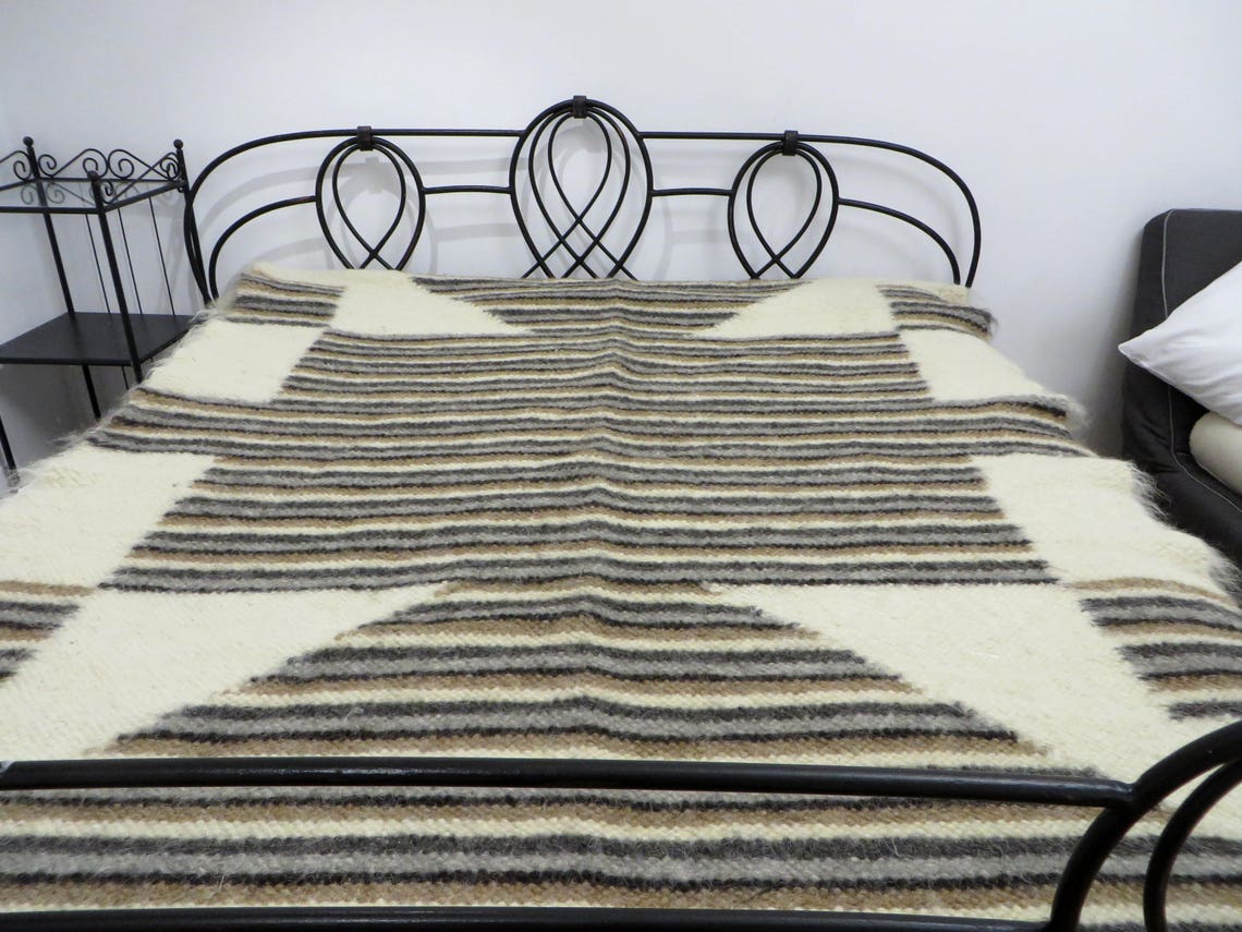 Throw Blankets Full Size Vintage Bed Blanket Wool Blankets and | Etsy