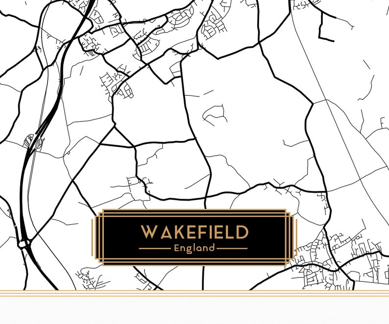 WAKEFIELD UK CANVAS Large Art City Map Wakefield United | Etsy