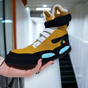 Back to the Future Air Mag Crochet Slippers, Plush Knit Sneaker Boots ...