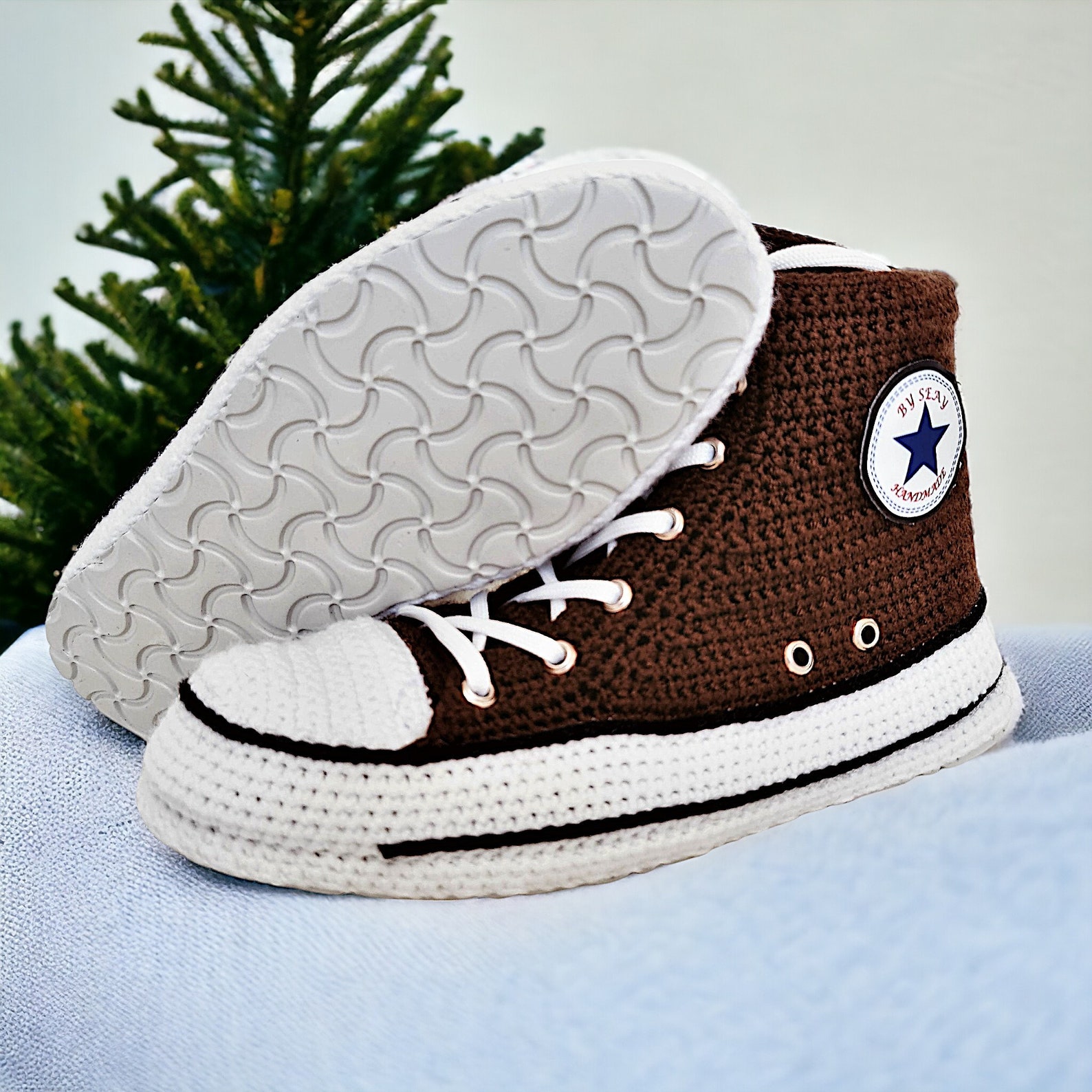 High Top Converse-style Sneaker Slippers, Custom Unisex House Crochet ...