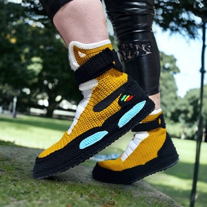 Back to the Future Air Mag Crochet Slippers, Plush Knit Sneaker Boots ...
