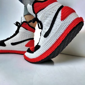 Jordan-style Custom Knitted Sneakers, AJ1 Basketball Slippers, Women ...