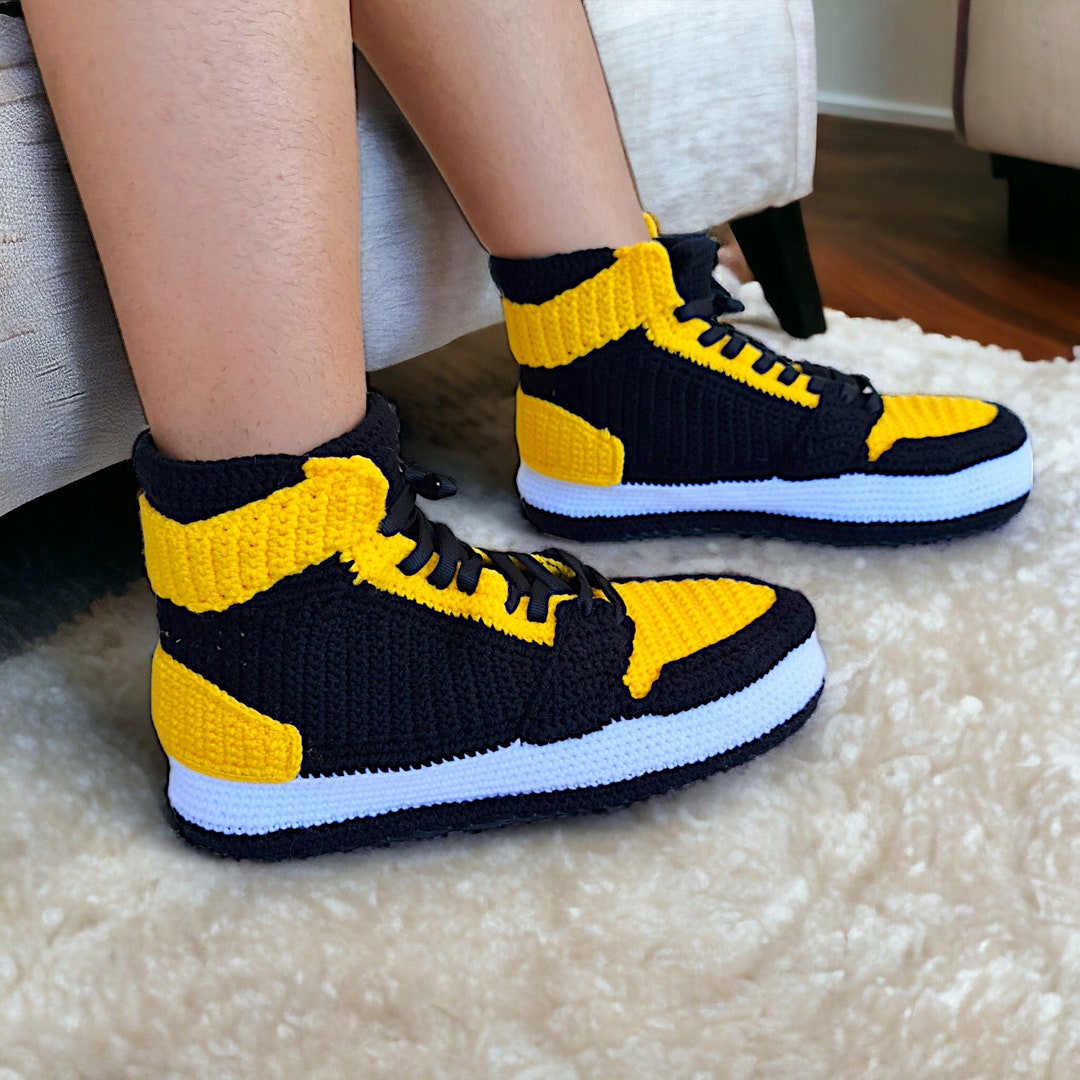 Jordan Custom Knitted Sneakers Slippers - Comfy Basketball Home Shoes ...
