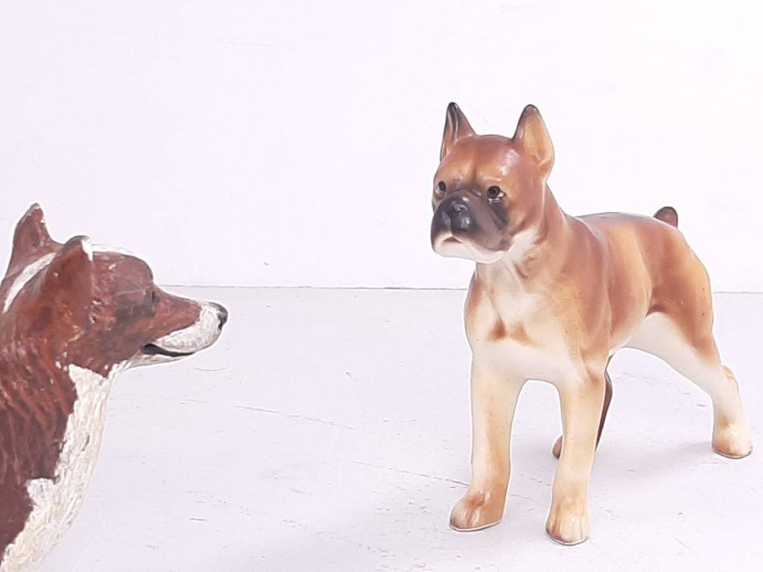 Vintage Porcelain Boxer Figurine, 4 Tall, 5 Long, Excellent Condition ...