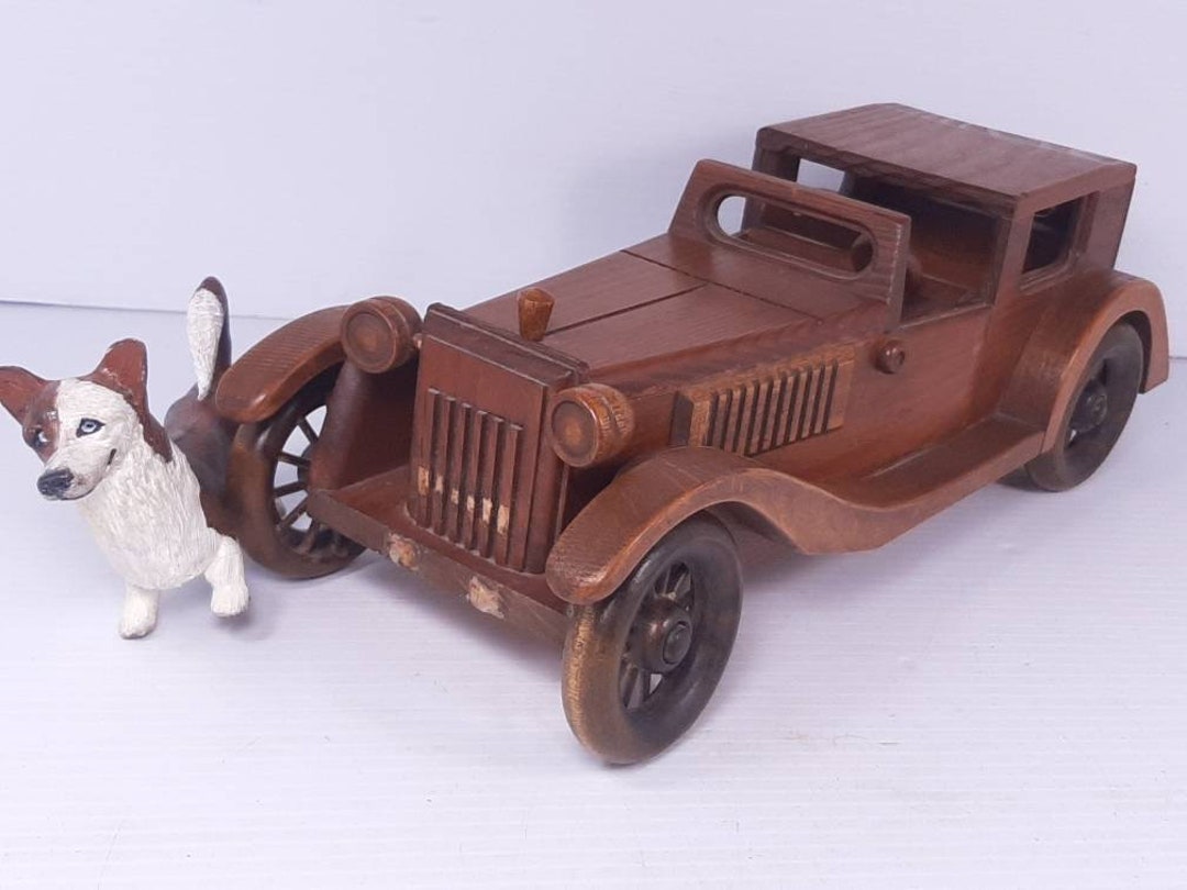 Vintage Handmade Wooden 1927 Bugatti Royale Model Car, 15" Long ...