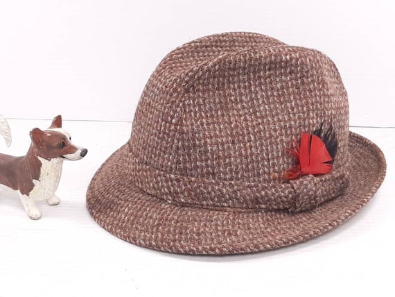 Vintage Harris Tweed Trilby With Feathers Size 6 3/4 6&7/8 - Etsy