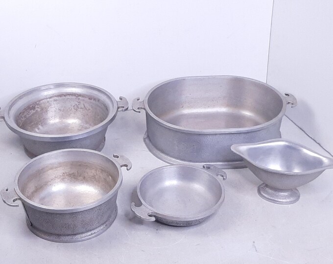 5pc Set of Guardian Service Cast Aluminum Cookware- No Lids, 3 Round ...