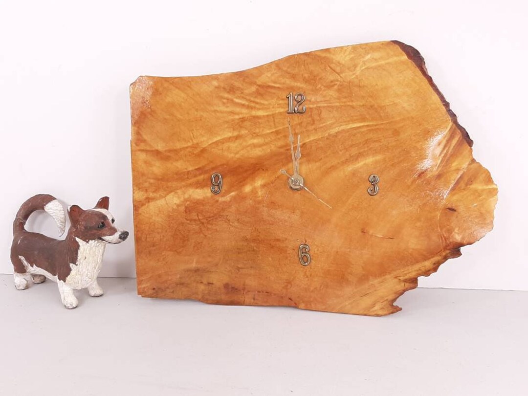 Small Split Wood Wall Clock, 11"w X 8.5"h X 3/16" Thick, Works Well ...