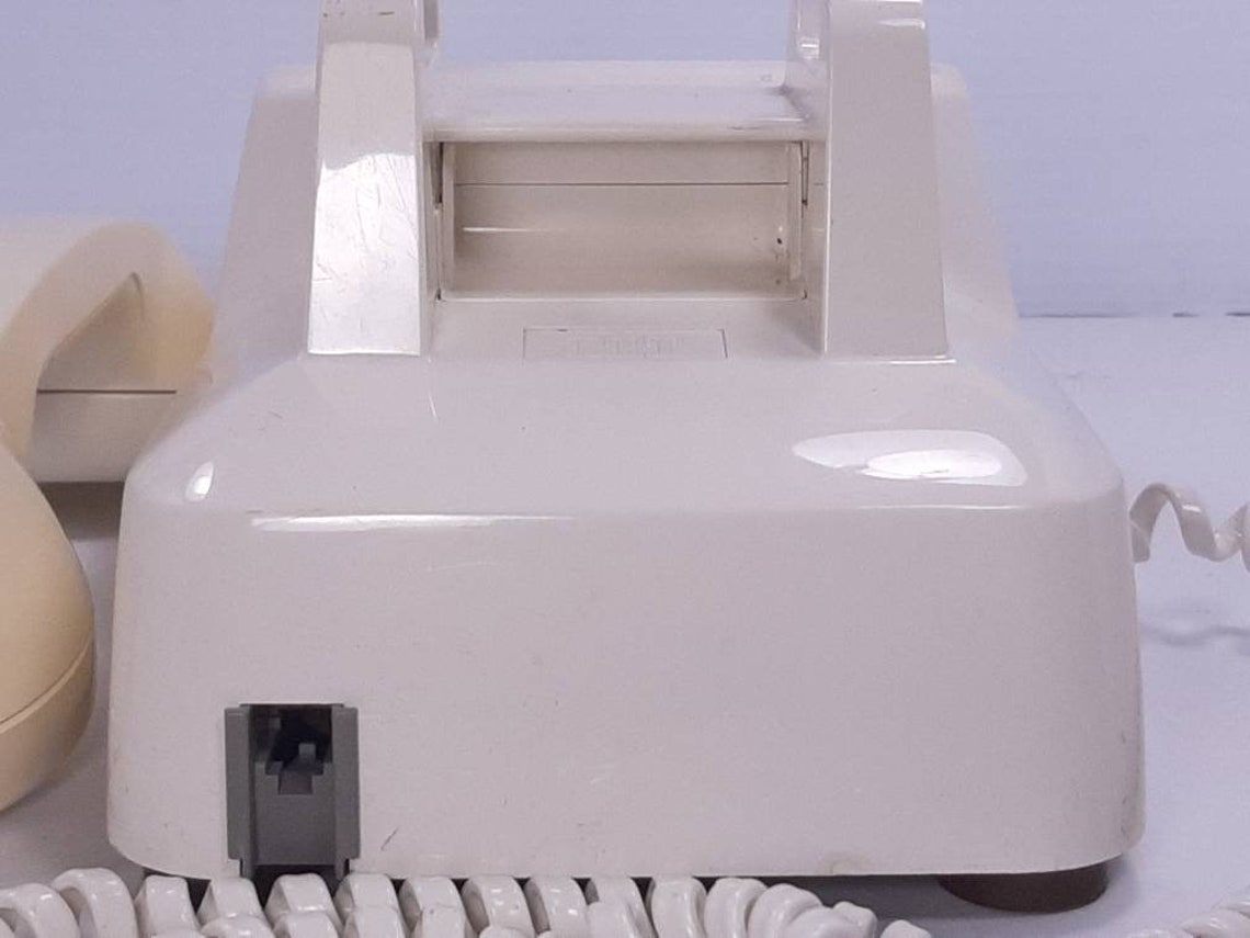 Vintage ITT Off-white Push Button Desk Phone With Long Cord, Untested ...