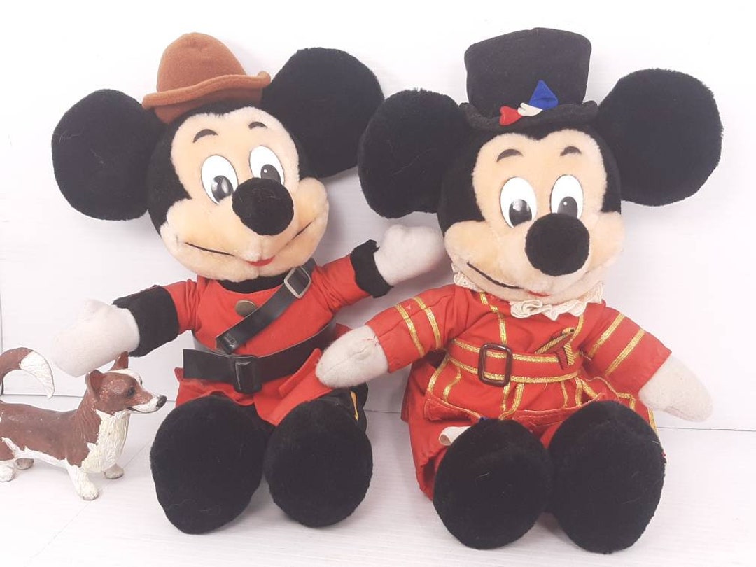 Vintage 15 Plush Mickey Mouse Dolls, Plush Canadian Mountie Mickie ...