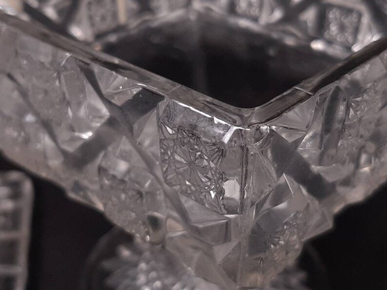 Vintage Pressed Glass Square Compote on Pedestal With Round Foot ...