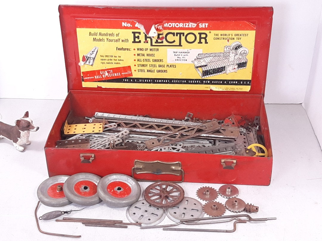 Vintage A.C. Gilbert Erector Set No. 4 1/2 in Box, Incomplete No ...