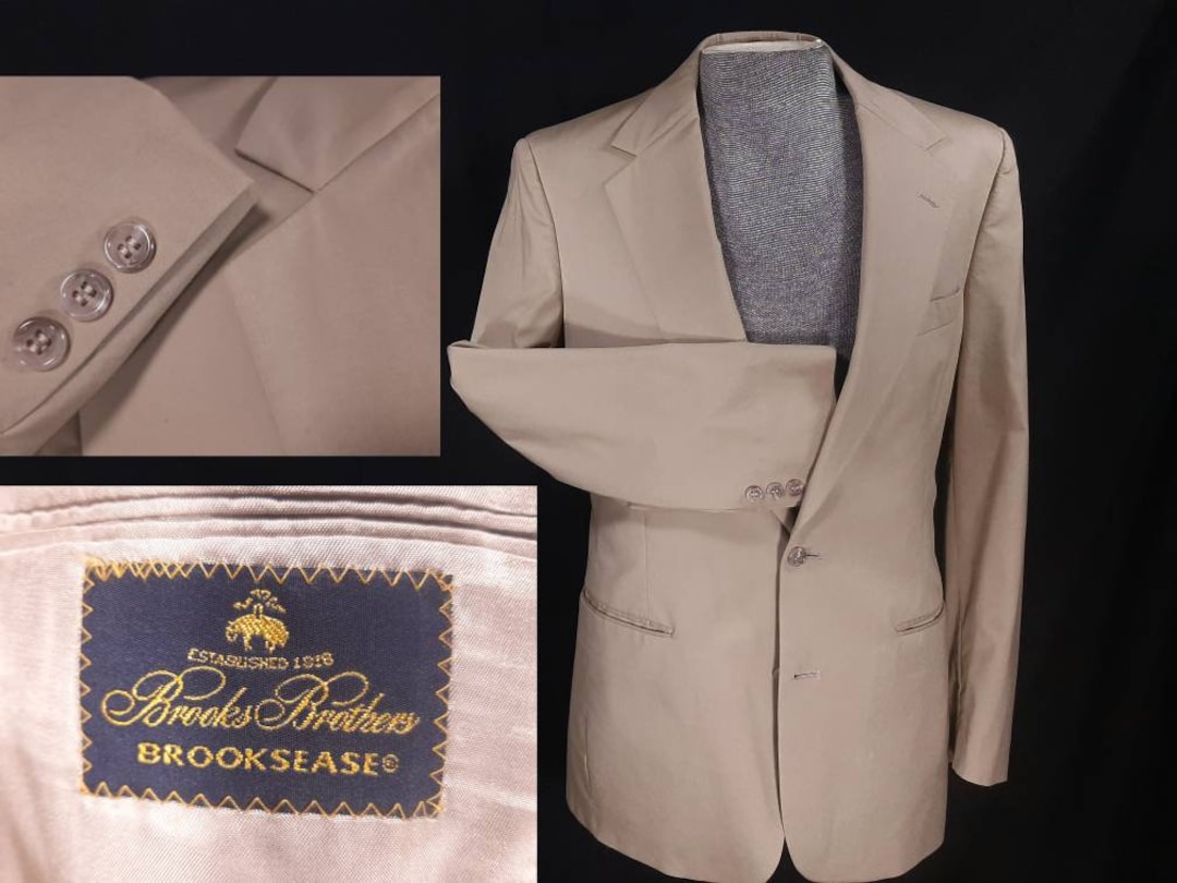 Vintage Brooks Brothers Brooksease 40L Sport Coat, Beige Lightweight ...