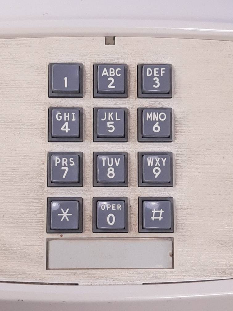 Vintage ITT Off-white Push Button Desk Phone With Long Cord, Untested ...