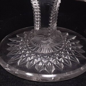 Vintage Pressed Glass Square Compote on Pedestal With Round Foot ...