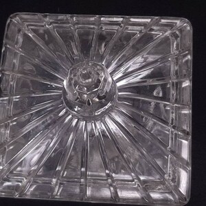 Vintage Pressed Glass Square Compote on Pedestal With Round Foot ...