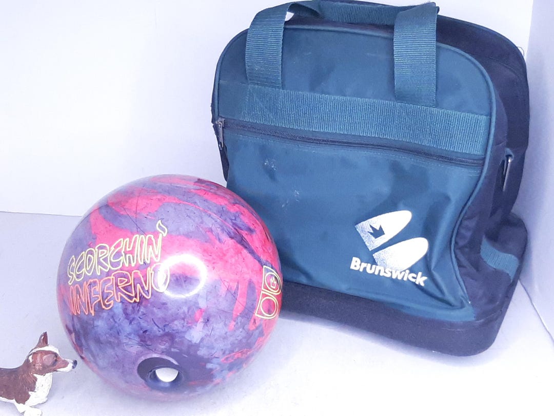 Vintage Brunswick Scorchin' Inferno Activator Max 14lb 5oz Bowling Ball ...