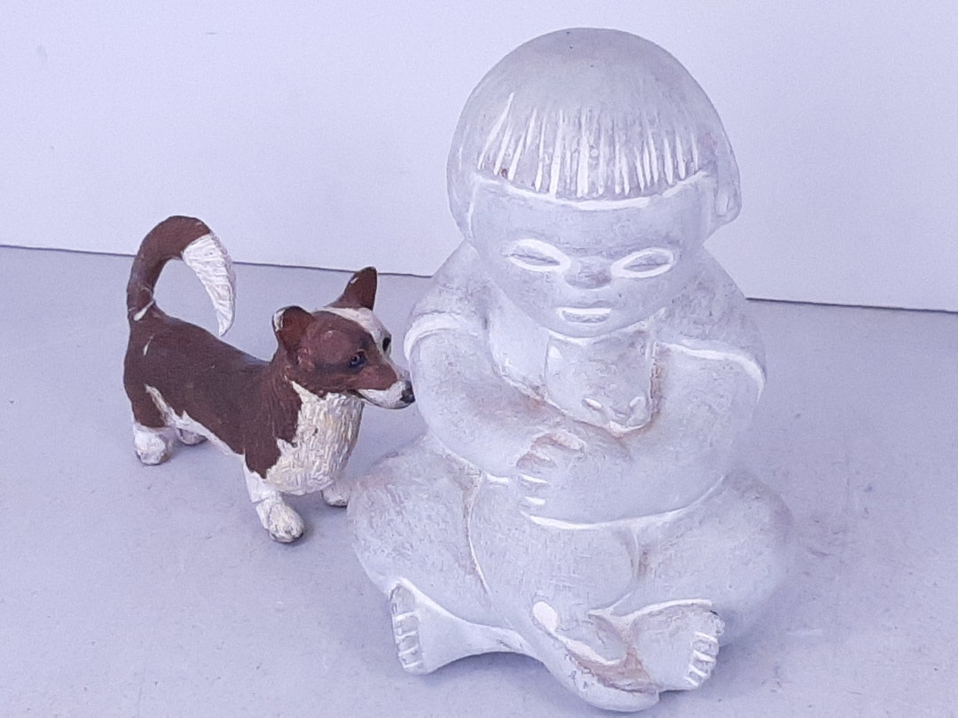 Vintage Isabel Bloom Child Hugging Kitten Sculpture, 6" Tall, Excellent ...